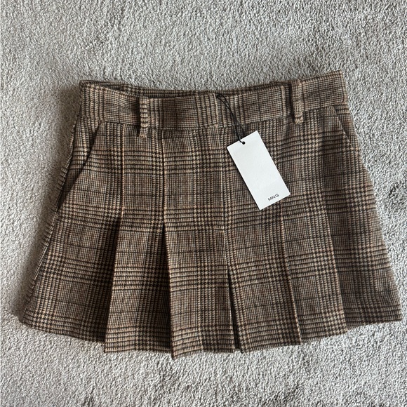 Mango | Skirts | Mango Houndstooth Tan Mini Skirt | Poshmark